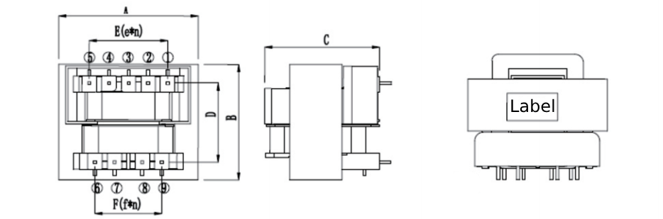 EI PINS TRANSFORMERS - ECRIEE TRANSFORMER